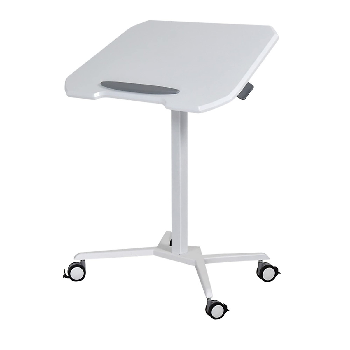 MObyat Lectern Podium Stand,Lectern Podium Stand,Mobile Lecture Podium Stand, Height and Angle Adjustable, Portable Presentation Concert Podium for Church and Classroom/White/Height 75/108cm