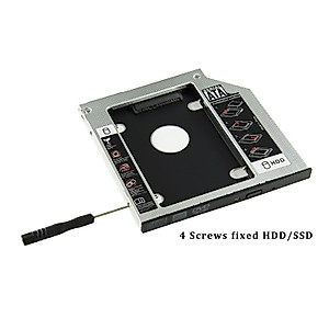 HIGHFINE Universal 9.5mm SATA to SATA 2nd SSD HDD Hard Drive Caddy Adapter Tray Enclosures for DELL HP Lenovo ThinkPad ACER Gateway ASUS Sony Samsung MSI Laptop