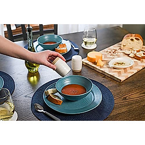 Nat & Jules Raw Bottom White 3 x 2 Ceramic Salt and Pepper Shaker 2 Piece Set