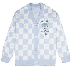 Women's Japan Cute Cardigan Sweater Kawaii JK Uniform Cardigan Sweater Cosplay Sweater (Blue, L)