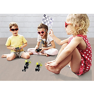 Super Circuits BYO Crazy Electric Racers 10-in-1 STEM Kit, Fan Launch Toy Building Block Set, 10 Different Action Racers, Motorized Fun, Great Science Project for Kids, Birthday Gift, Boys, Girls, 8+