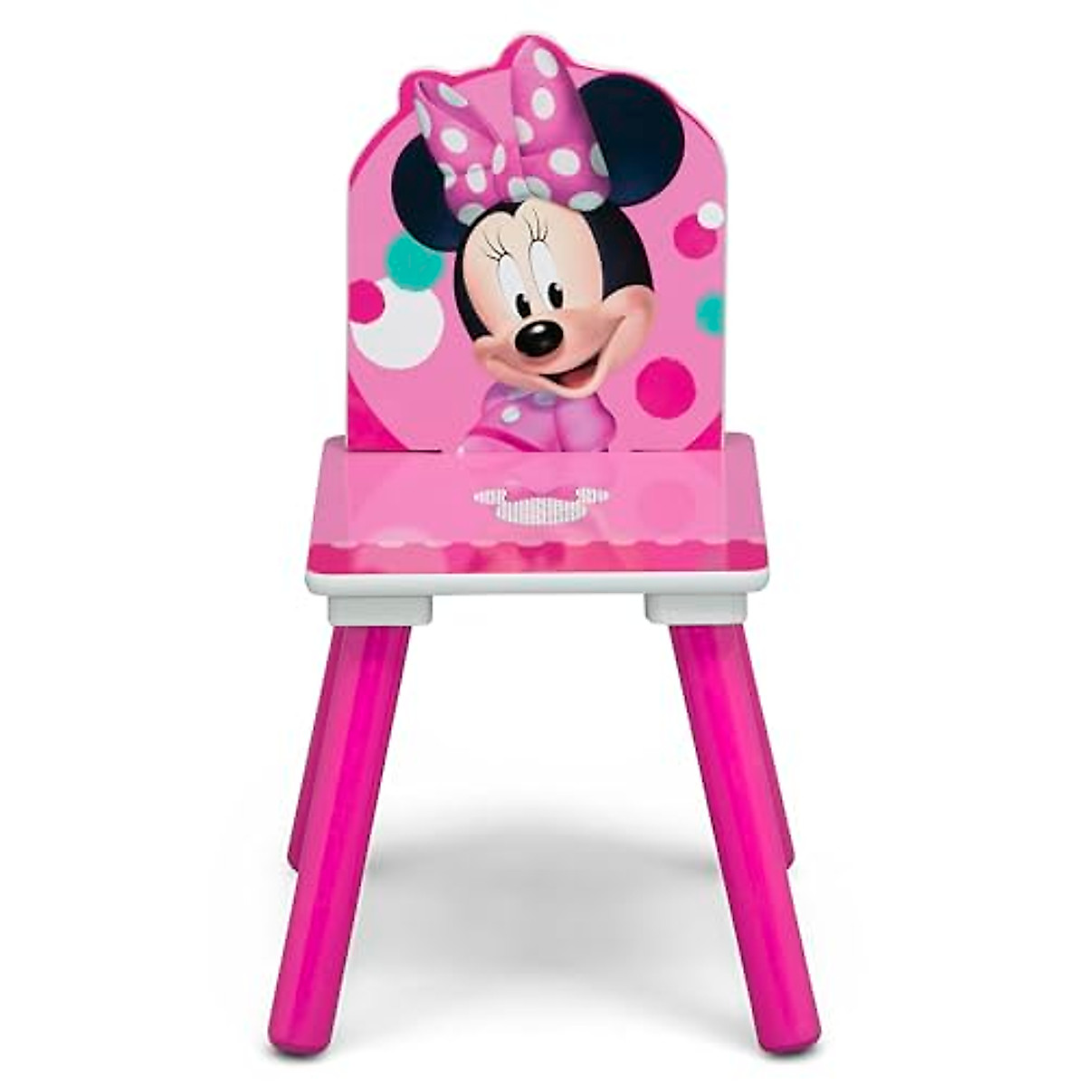 Delta Children Disney Minnie Mouse 3-Piece Toddler Playroom Set– Includes Table, Chair and Toy Box, Pink