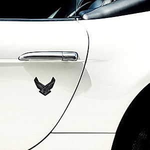 US Air Force USAF 3D Metal Badge Wings Emblem Car Stickers Decals Auto Symbol Bumper Stickers for Truck Motorcycle (Black)