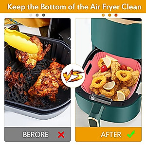 2Pcs Silicone Air Fryer Liners 8.5 inch for 4 to 7 QT Reusable Air Fryer Pot, Heat Resistant Easy Cleaning Air Fryer Silicone Pot for Air Fryer Accessories (Grey+Pink)