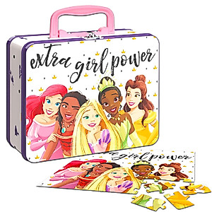 Disney Princess Mini Backpack with Lunch Box and Puzzle Set - Bundle with 11" Princess Backpack, Princess Lunch Tin, 48 Pc Puzzle, Water Bottle, Stickers, More | Princess Backpack for Toddlers