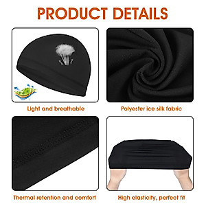 Lusofie 4 Pieces Men Skull Caps Soft Helmet Liner Cycling Running Hats Stretchy Helmet Liner Multifunctional Headwear for Men Women Black