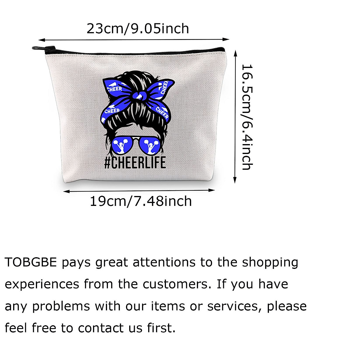 TOBGB Cheer Life Makeup Bag Cheerleader Gift Cheer Cosmetic Bag Cheerleading Gift Coach Gift Cheer Mom Gift (Cheer Life Bag)