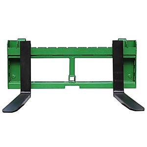Titan Attachments Pallet Fork Attachment, 48â€ Fork Blades, Rated 3,000 LB, Receiver Hitch, Fits John Deere Loaders