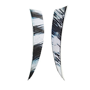 AMEYXGS 4 Inch Arrow Feather Fletching Turkey Feather Natural Arrow Vanes Shield Right Wings Vanes for DIY Arrows Accessories 50Pcs (White)