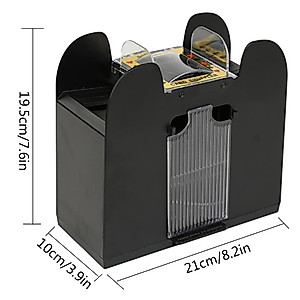INFIJYON 1-6 Card Shuffler, New Upgraded USB/Battery Powered Casino Poker Auto Shuffler for House Party Card Games, Poker, Blackjack, Uno, Texas Hold'em