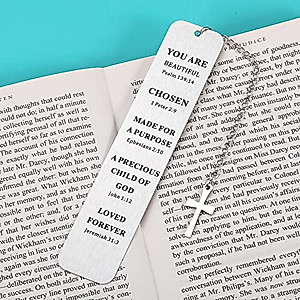 Inspirational Christian Bookmark Gifts for Women Men Bible Verse Bookmark for Girls Daughter Book Lovers Graduation Birthday Christmas for Female Male Him Her Religious Church Bulk Gifts