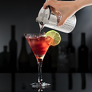 Elsjoy Stainless Steel Cocktail Mixing Glass, 18 Oz (550ml) Double Walled Bartending Glasses Unbreakable Cocktail Shaker Wine Mixer Cup, Bar Mixing Tin for Bartenders, Bar Tools, Barware Essentials