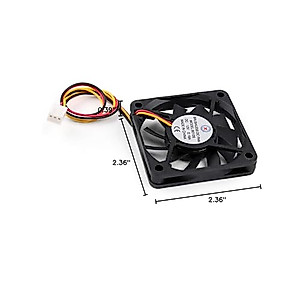 Areyourshop 1Pcs DC Brushless Cooling PC Computer Fan 12V 0.18A 6010s 60x60x10mm 3 Pin Wire Fan