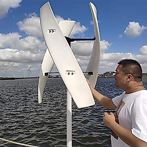 Low RPM 3000W/5000W 12V 24V 48V Vertical Axis Wind Turbine Generator, Portable Wind Generator Kit with Controller for Factory, Terraces, Cabins, Mobile Homes,3000W-24V