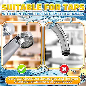 4Pcs Bathroom Faucet Aerator Replacement with Brass Shell - Kitchen Sink Aerator Faucet with Gasket - Kitchen Faucet Aerator Male Thread 15"/16" 24mm Bathroom Sink Aerator 2.2 GPM Faucet Aerator