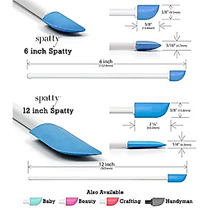 Spatty Daddy Kitchen Spatula Set (6 and 12 Inch Blue) Shark Tank Mom Made to Scrape Last Drop From Jars, Ketchup, Icing, Peanut Butter, Spreading or Mixing Gifts for Cooks, Grandma, Stocking Stuffers