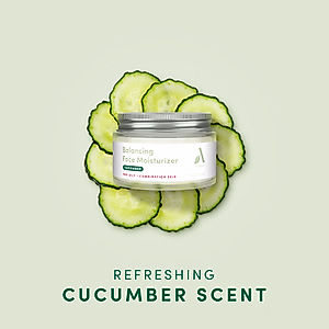 Amazon Aware Balancing Face Moisturizer with Licorice Root Extract & Vitamin C, Vegan, Cucumber, Dermatologist Tested, Oily to Combination Skin, 1.7 fl oz