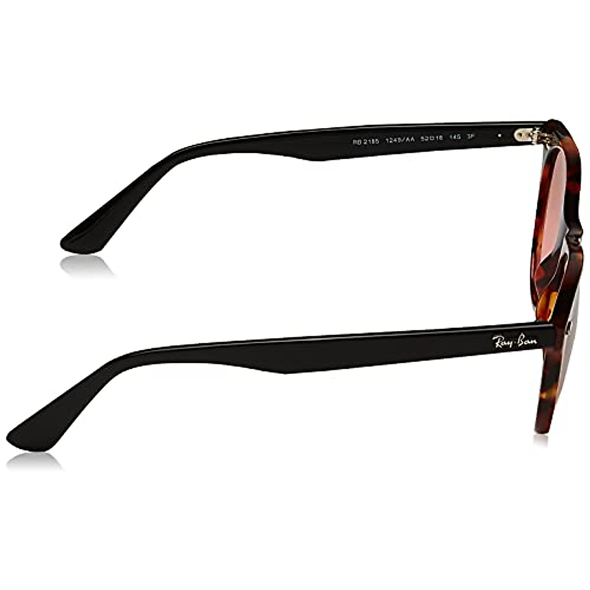 Ray-Ban Rb2185 Wayfarer II Evolve Polarized Round Sunglasses, Red Havana/Photochromic Red Gradient Bordeaux, 52 mm