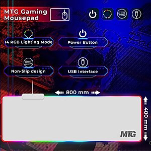 Gaming Kit for PC, RGB Keyboard and Mouse, Gaming Headphone, Large LED Desk Mat with Smooth Surface with RGB Modes for Desktop Computer, Xbox and PS4 Gamers - MTG 4 in 1 Combo