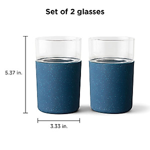 Rabbit R5-21308 Freezable Glasses, Set of 2, Speckled Navy,12 fl oz