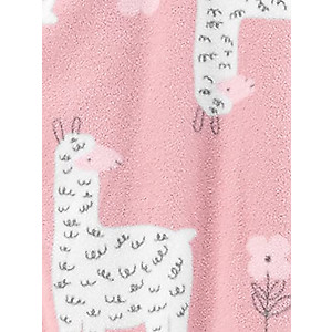 Simple Joys by Carter's Girls' Loose-Fit Fleece Footed Pajamas, Pack of 2, Llama/Leopard, 8