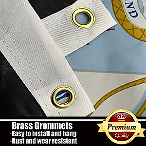US Army Veteran Emblem Flag 3x5 Outdoor Double Sided 3 Ply-Made in USA Army Gold Crest Military Flags-Vivid Color Clear Pattern Reinforcement Sewing Durable Polyester with 2 Brass Grommets