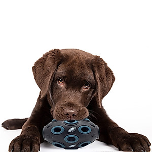 Pets First NFL Philadelphia Eagles Football Treat Dispensing Toy for Dogs and Cats, Rubber Ball Dog Toy, Interactive Fun Dog Treat Toy, Natural Rubber Dog Feeding Toy