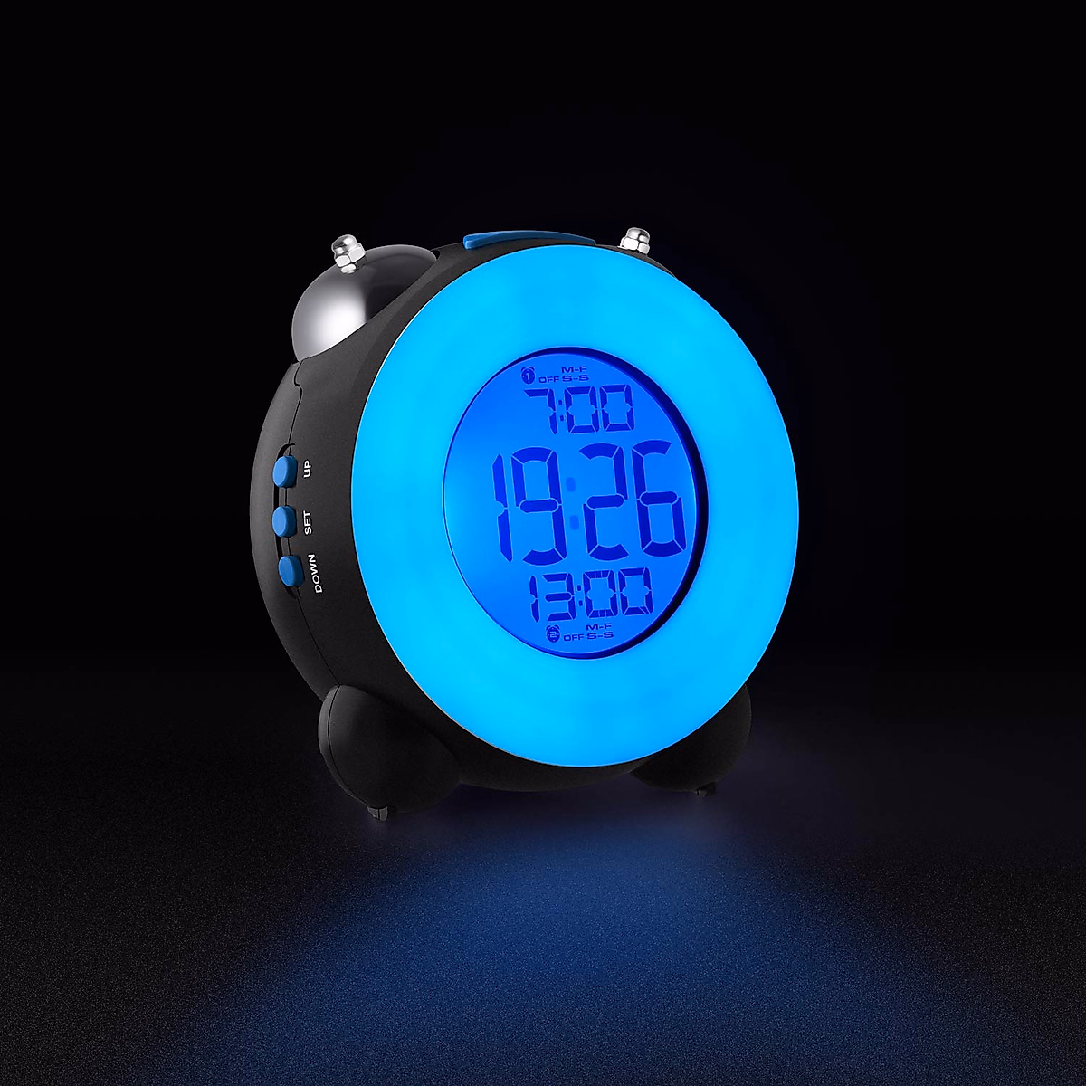 Banne Loud Alarm Clock for Heavy Sleepers with Dual Alarm Night Light Bedside Battery Powered (Black)