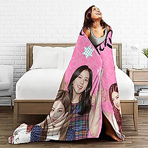 3D Fleece Bed Blankets, Pink Band Groups Christmas Throw Blankets, Fall Super Soft Party Blanket fit Women Living Room Floor 50x40 Inch