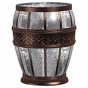 nu steel Resin Crackled Ice Small Trash Can Wastebasket, Garbage Container Bin for Bathrooms, Powder Rooms, Kitchens, Home Offices - Oil Rubbed Bronze