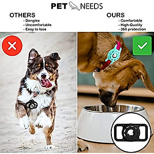 MARVAL, Airtag Dog Collar Holder + 4 pcs Protective Film Compatible with Apple Air Tag Cat Pet Case, Protective Waterproof Silicone Small for Puppy (Q Black+Wine 2 Pack)