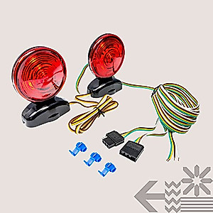 TRUE MODS 20' Magnetic LED Trailer Tail Towing Light Kit [DOT FMVSS-108] [SAE STIP] [IP67 Submersible Waterproof] [55lb Magnet] Turn Brake Parking Lights for Truck RV Boat Car Bike Trailer