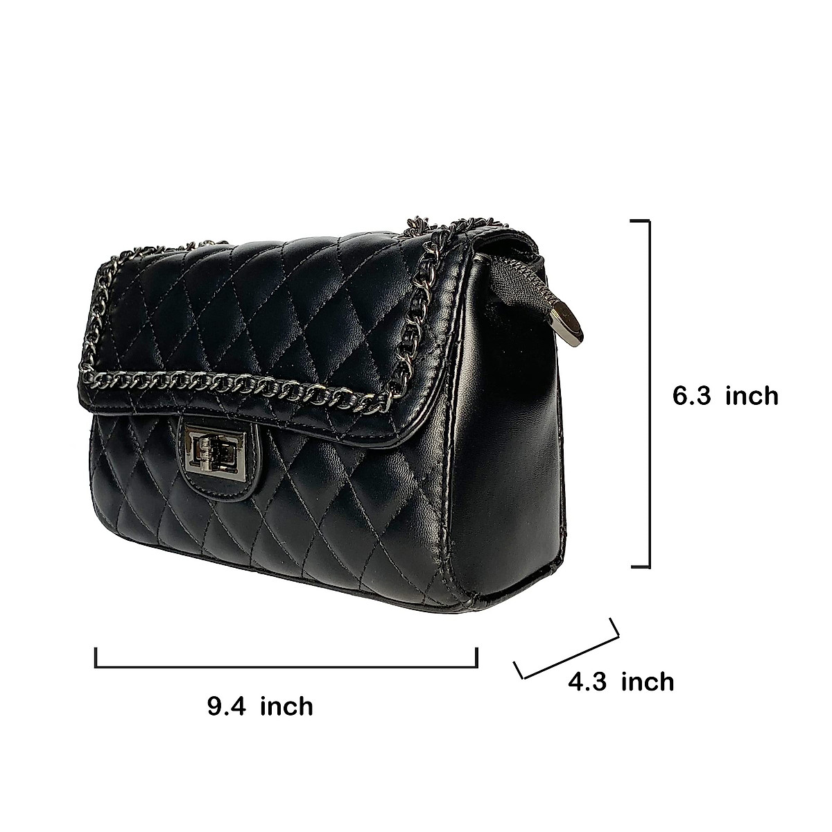 capasin Quilted Small Crossbody Women'S Shoulder Handbags Purses Bags (Black C)