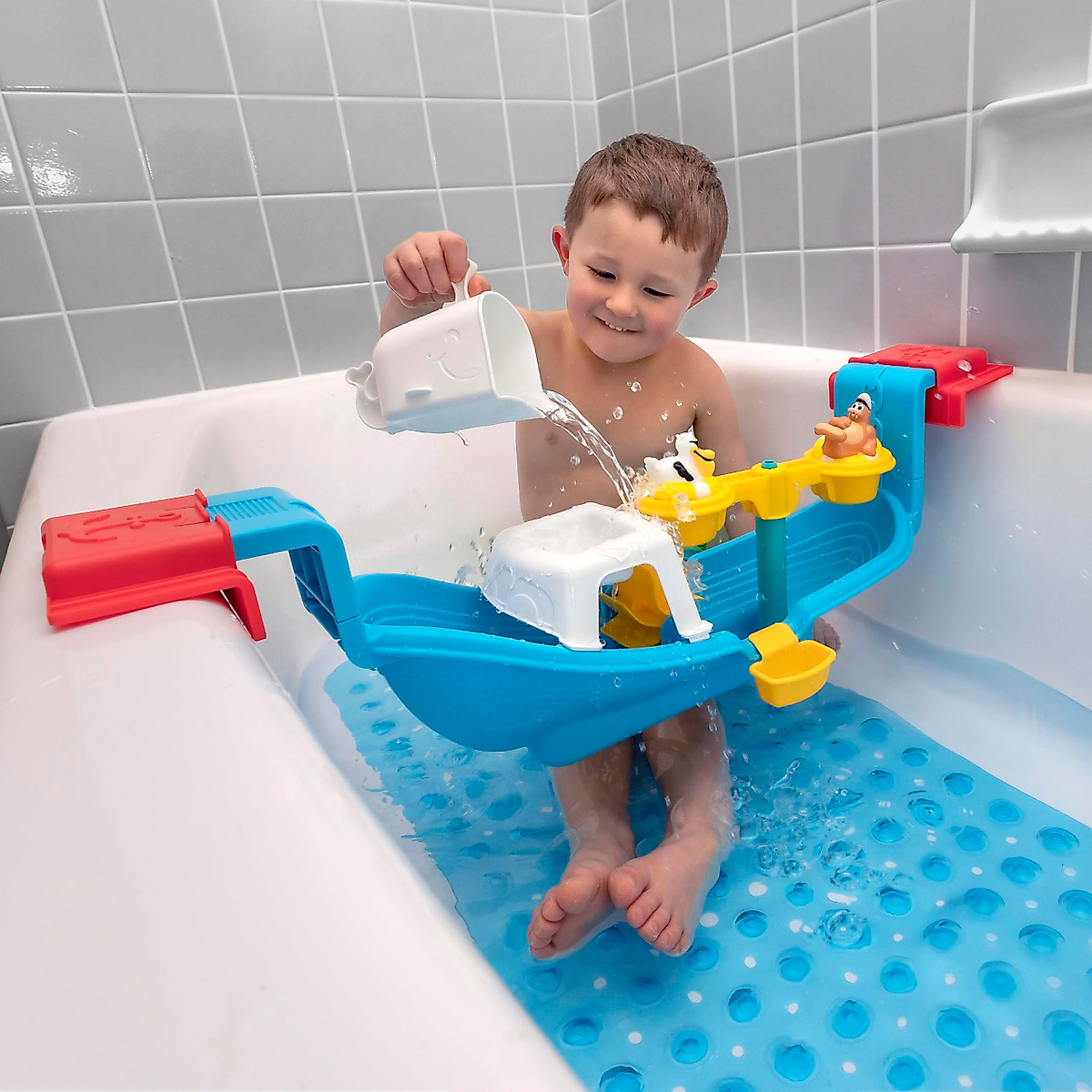 Step2 Nautical Rain Showers Bath Set, Kids Water Table & Sand Activity Sensory Playset, Summer Outdoor Toys, 8 Piece Water Toy Accessories, for Toddlers 1.5+ Years Old