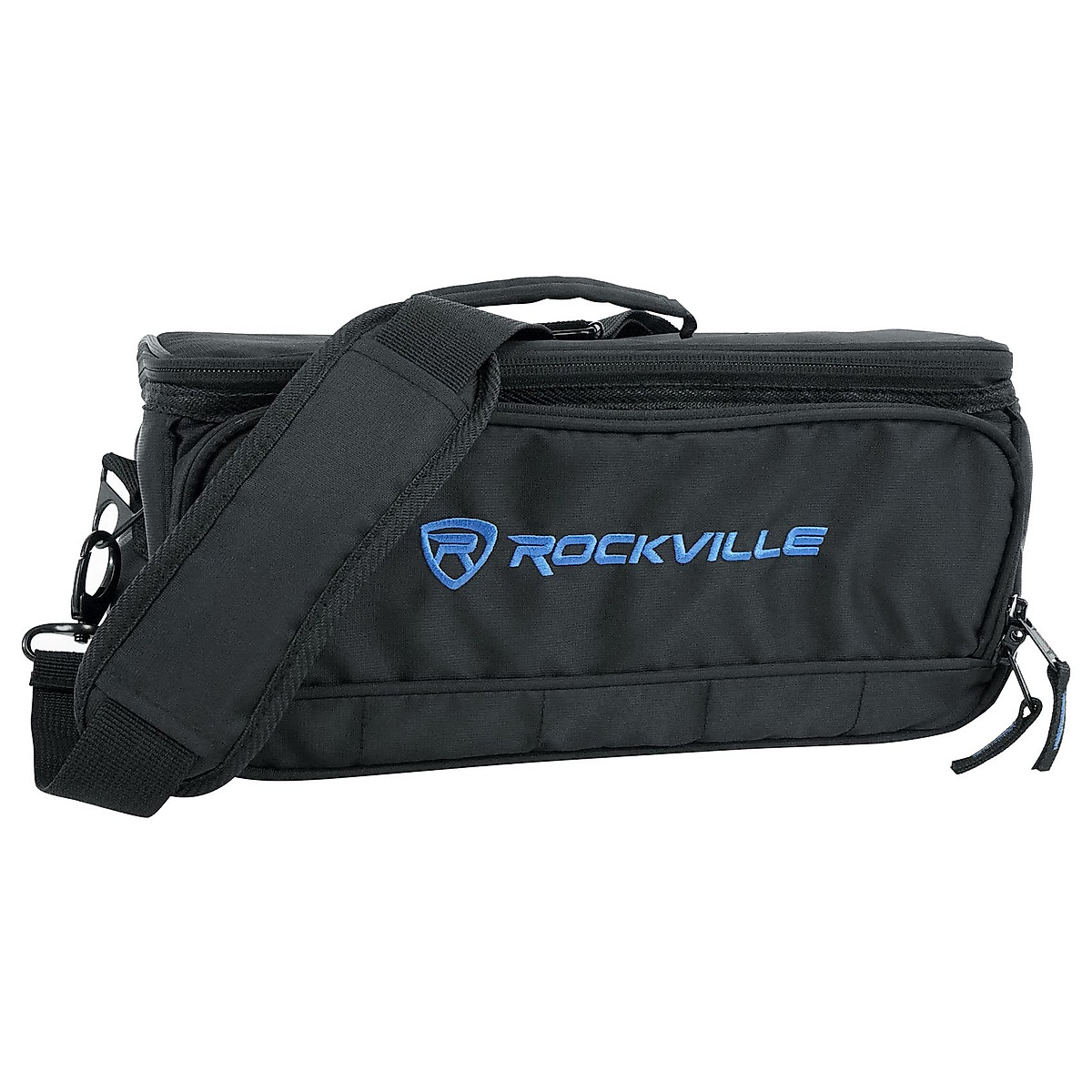 Rockville MB147 DJ Gear Mixer Gig Bag Case 14" x 7" x 6.5" + 13" Laptop Pocket,Black