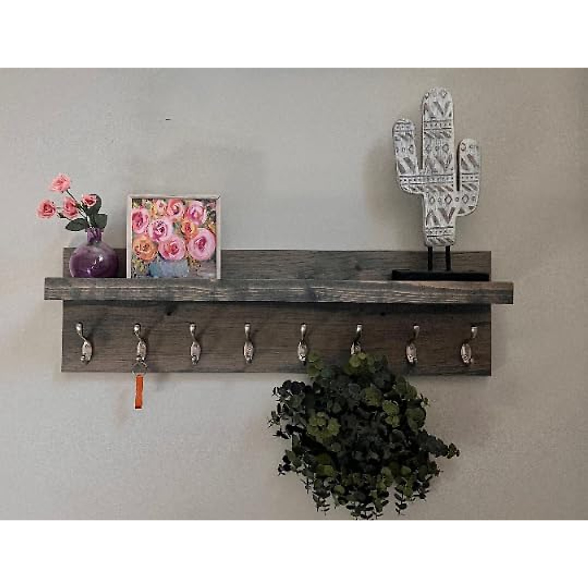 Coat Rack with Shelf (Choose your Length) Towel Rack Entryway Organizer Wall Mounted Hooks
