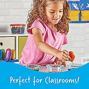 Learning Resources Jumbo Colorful Eyedroppers - Set of 6 with Stand, Ages 3+, Science Class Tools, Preschool Science, Sensory Accessories,Droppers for Kids,Back to School Supplies,Teacher Supplies