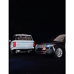 Car Diecast Model 1/18 for Range Rover Alloy Car Model Diecast Metal Vehicles Car Model Simulation Sound and Light Kids Toy Gifts (Color : Black)
