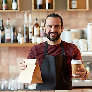BadenBach 50 Pack 12 Lb Brown Kraft Paper Bags,7" x 4.3" x 12.5",Large Heavy Duty Paper Grocery Bags Paper Lunch Bags Bread Sandwich Gift Wrapping Bag for Bakery Shopping Party Crafts Projects