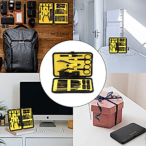 ZIZZON Manicure Set 18 in 1 Professional Pedicure Set Nail scissors Grooming Kit with Leather Travel Case (Black/Yellow)