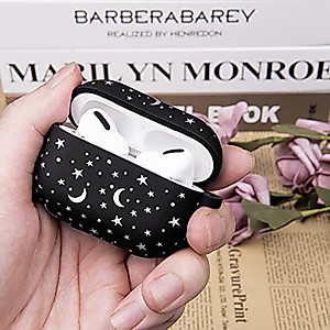 Forrrest Airpods Case Cover for Apple AirPods Pro Star Moon Starry Sky Print Design Silicone Protective Skin Airpods Pro Accessories with Keychain for Girls Women Boys (Sky)