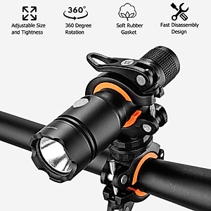 COSOOS 2 Pack Flashlight Mount Holder, Universal Bicycle Led Light Mounting Holder 360° Rotation Clip Clamp for Flashlight, Cycling, Riding