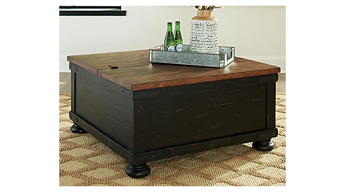 Valebeck Farmhouse Lift Top Coffee Table with Storage