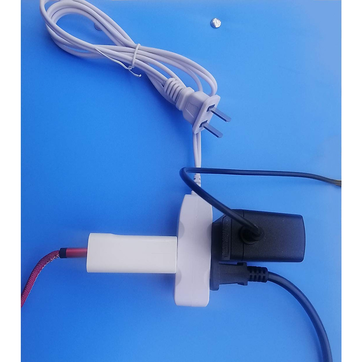 Multi Plug Outlet Extender Box,3-Outlet Power Strip, Long Extension Cord, White (1.8m/6Ft)