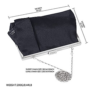 trhillsbrad Clutch Purses for Women Evening Bag Envelope Clutch Shoulder Handbag For Wedding (02Black)