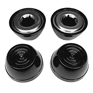Quadrapoint Hub Cap Replacement compatible with Popular Red Wagon Brand, Steel & Wood Wagons 1/2" NEW BLACK (NOT for Plastic or Folding or little wagons model W5, please read product description)