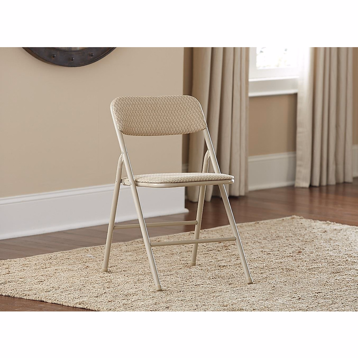 Ameriwood Home Cosco 5-Piece Folding Table and Chair Set, Tan