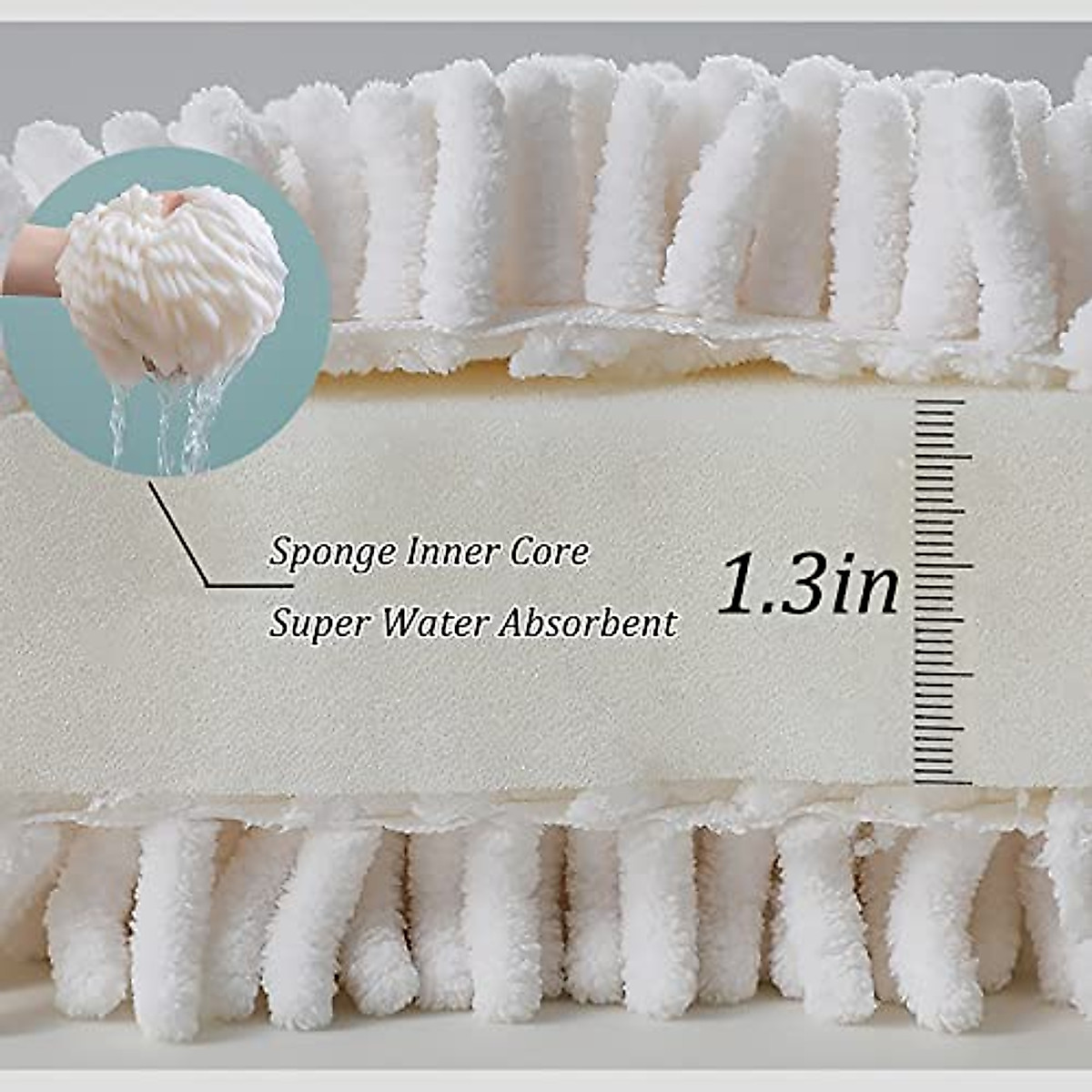 Chenille Quick Dry Hand Towel, 3 Pack Absorbent Bath Hand Puff Towel Balls Hand Fuzzy Towels Kitchen Hanging Bathroom Towels with Loops for Bathroom, Your Kids Hands Fast Drying,Blue ,Pink and Yellow