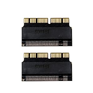 JMT M.2 NGFF Adapter NVMe PCI-E x4 M2 to SSD Compatible with A-pple Laptop,Mac-Book Air Pro 2013 2014 2015 A1465 A1466 A1502 A1398 (2Pcs)