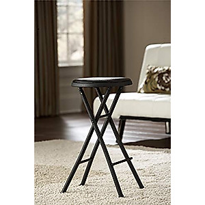 CoscoProducts COSCO 24" Vinyl Padded Folding Stool, Black, 4-Pack
